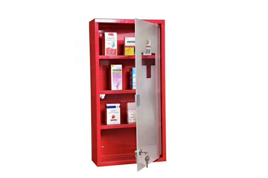 Hospital Equipment Medical Metal First Aid Shelf Cabinet